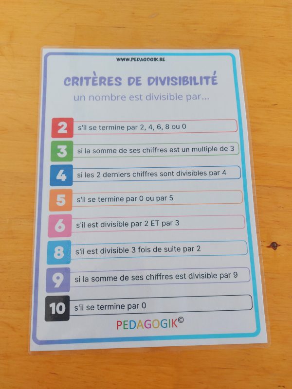 Les critères de divisibilité - Des outils 100% gratuits pour retrouver ... Les critères de divisibilité - Des outils 100% gratuits pour retrouver ...