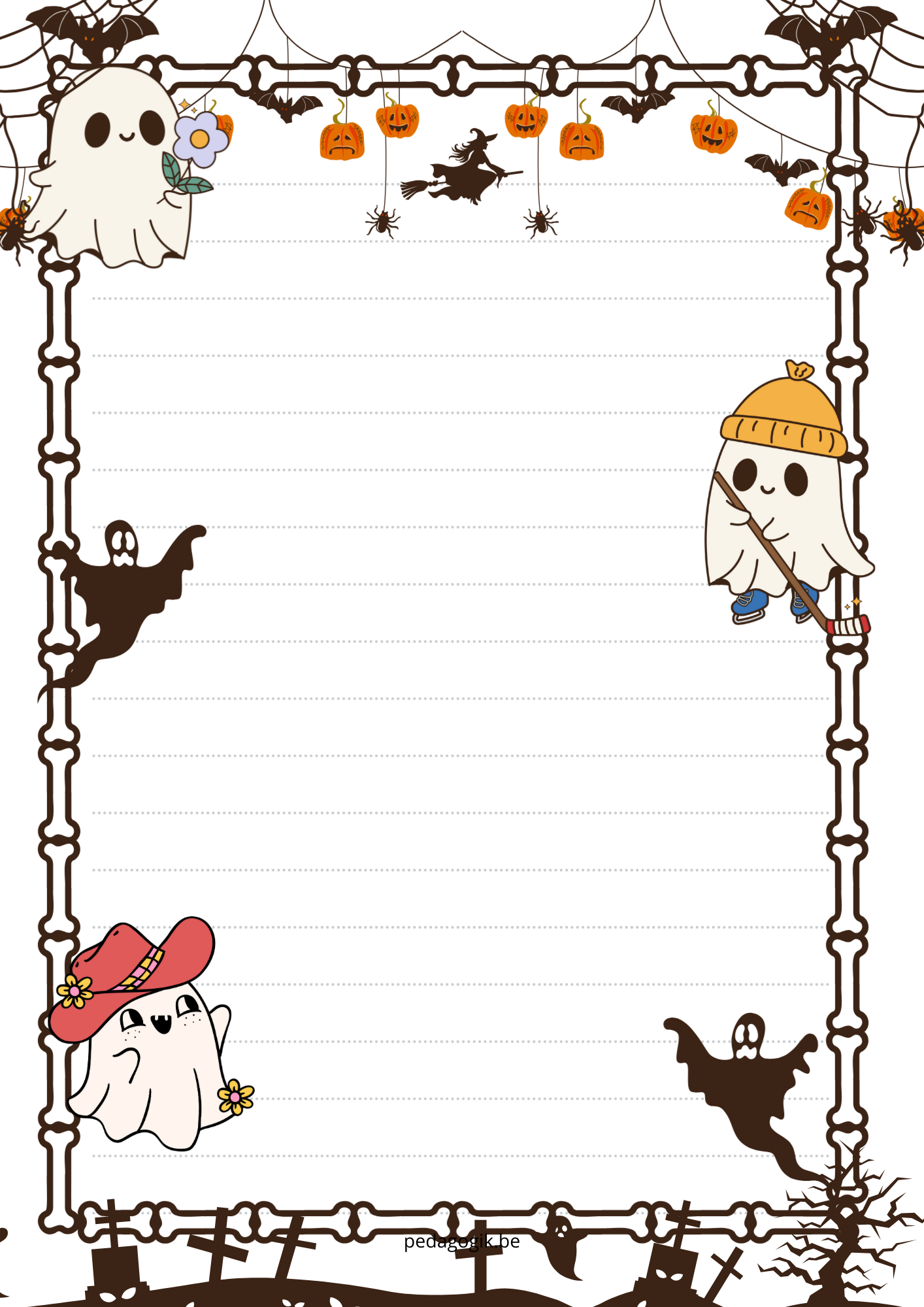 Feuilles d'écriture Halloween : 5 modèles - Des outils 100% gratuits ...